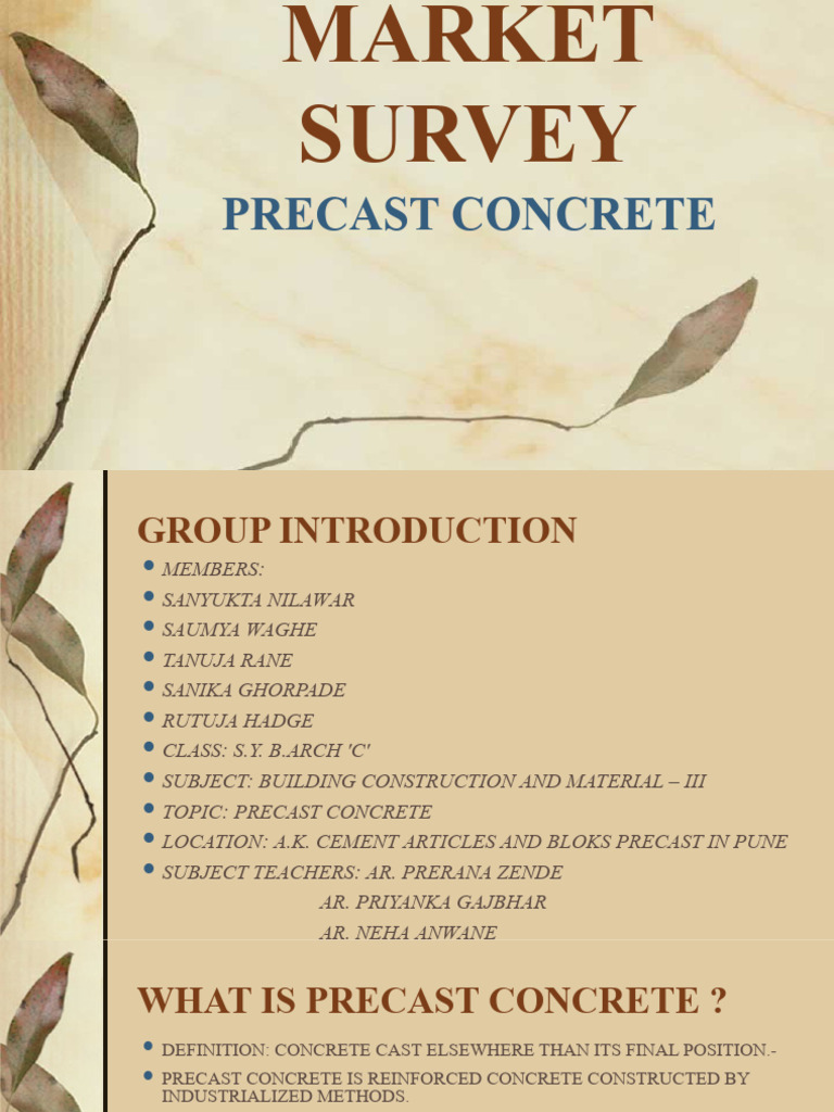 Market Survey | PDF | Concrete | Precast Concrete