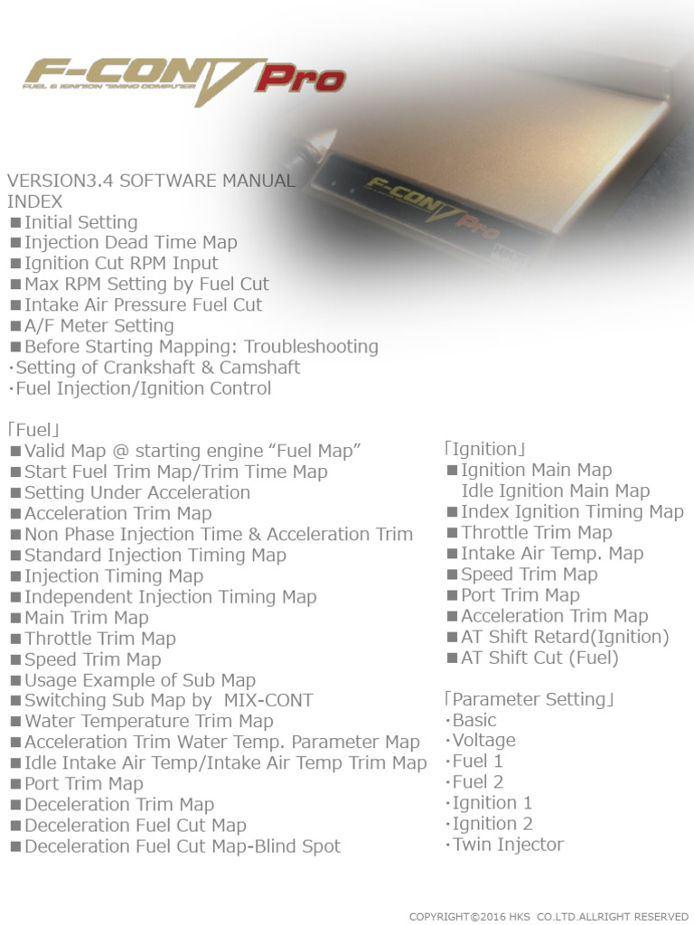 F-CON V Pro Ver34 Training Document | PDF | Throttle | Ignition System