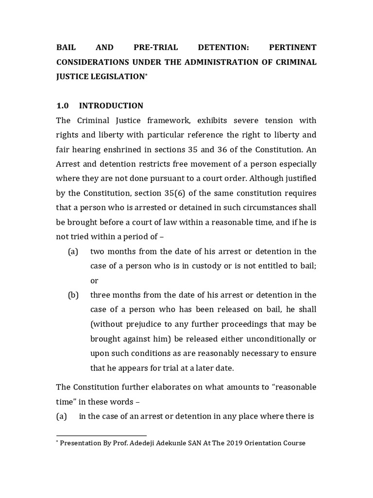 Pre Trial Matters and Bail | PDF | Bail | Arrest