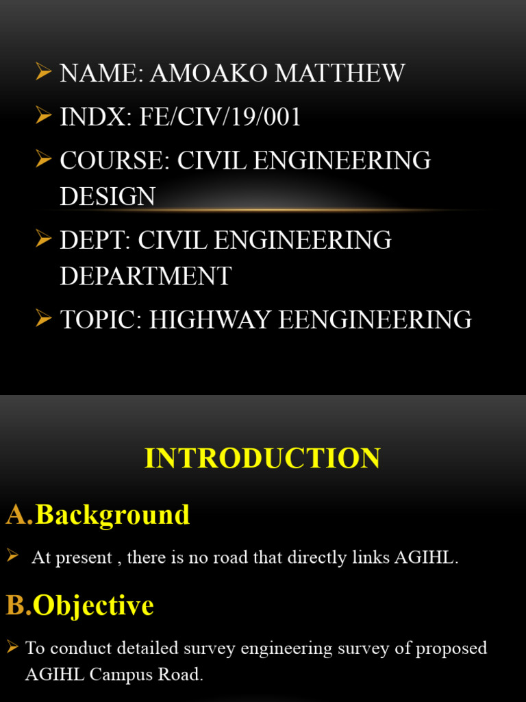 Presentation For Road Project Survey Des | PDF