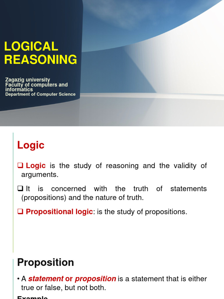 Lecture 5 Logical Reasoning | PDF | Logic | If And Only If