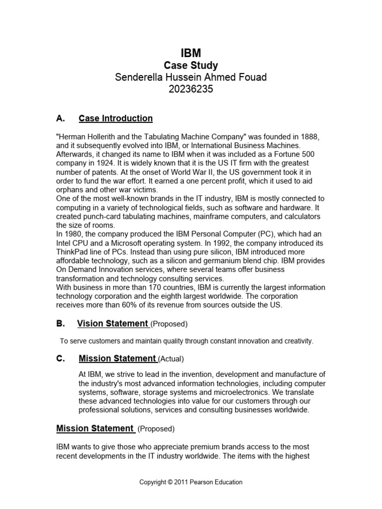 Senderella Hussein Ahmed Fouad 20236235: Case Study | PDF