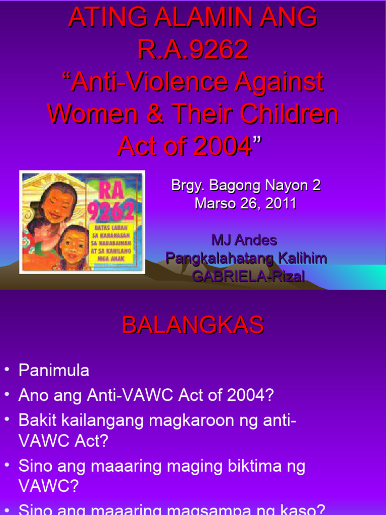 Ating Kilalanin Ang RA 9262 | PDF