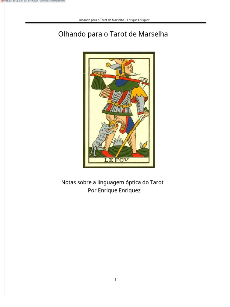 Mirando Al Tarot de Marsella - Enrique Enriquez - 2020 - Anna's Archive ...