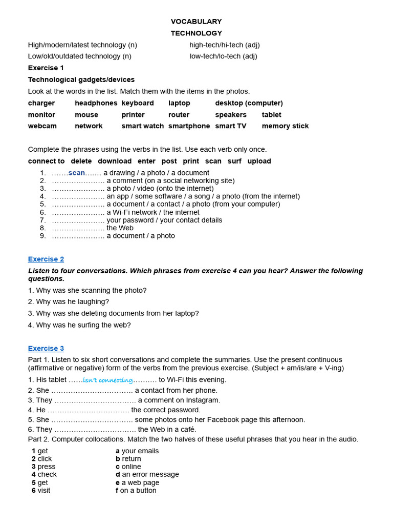 Exercise 2: Listen To Four Conversations. Which Phrases From Exercise 4 ...