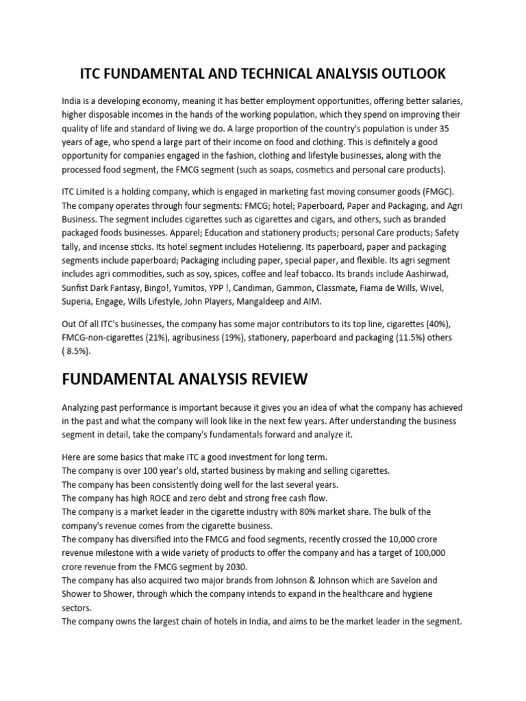 Itc Fundamental and Technical Analysis Outlook | PDF | Economies