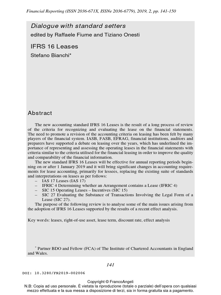 Ifrs 16 | PDF | International Financial Reporting Standards | Lease