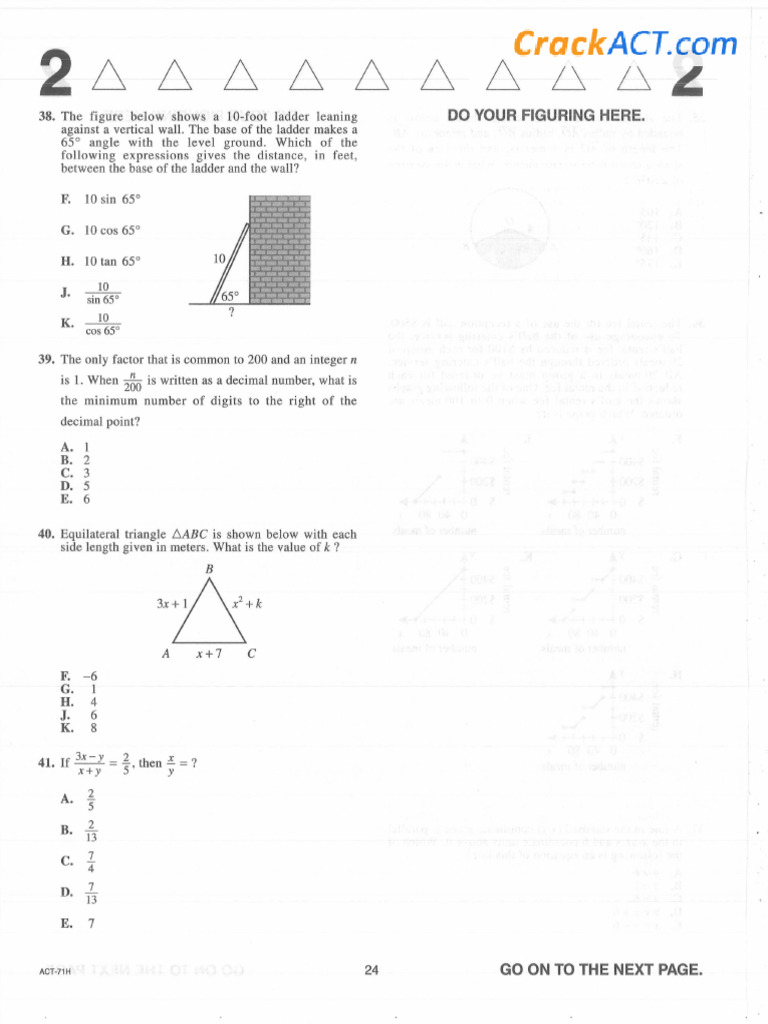 06-16 Act Math | PDF | Science & Mathematics | Technology & Engineering