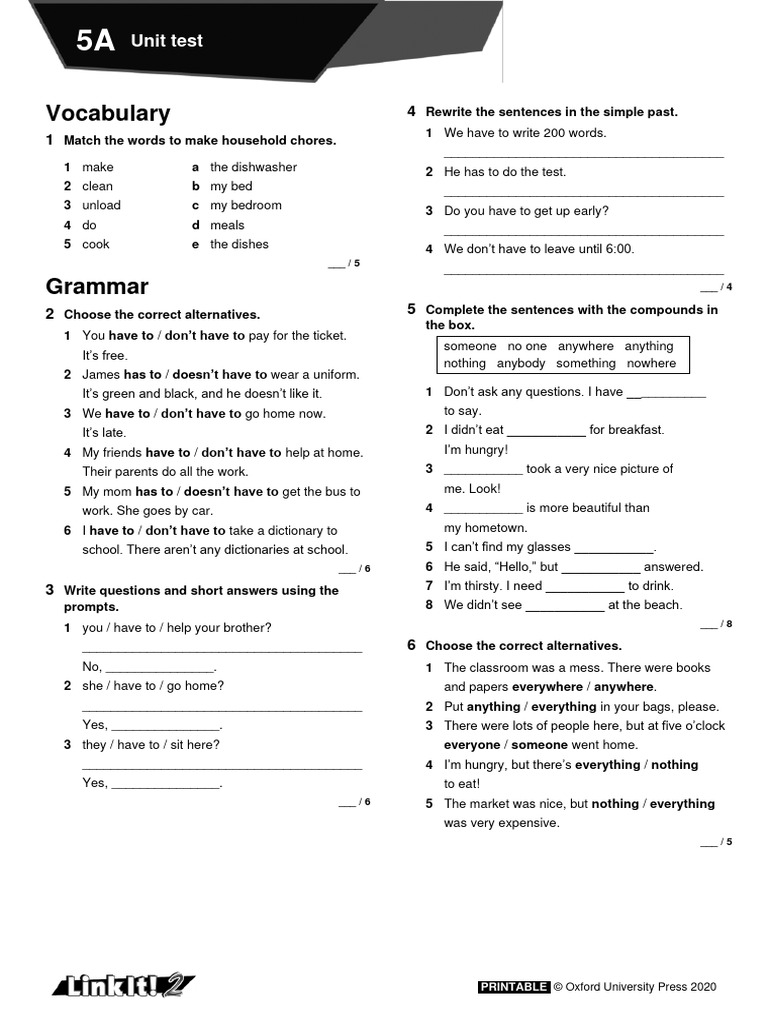 LI L2 Unit Test 5A | PDF
