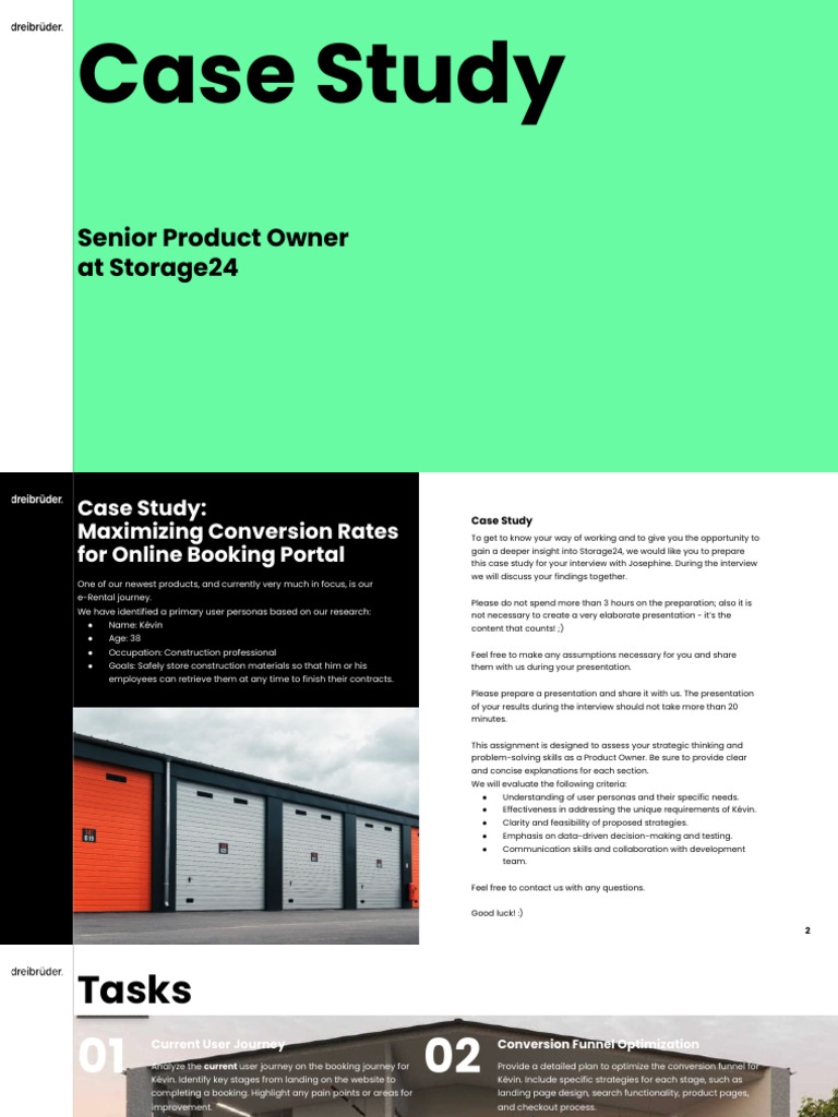 Case Study - Senior Product Owner at Storage24 | PDF | Communication | Cognitive Science