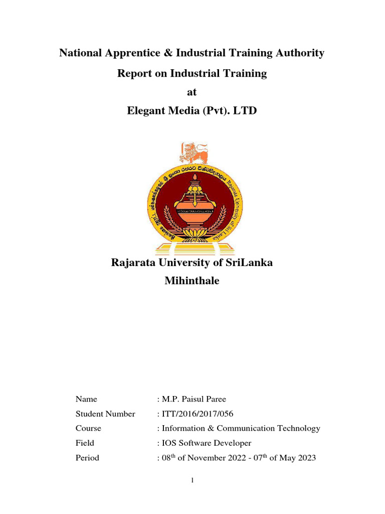 Industrial Training Report | PDF