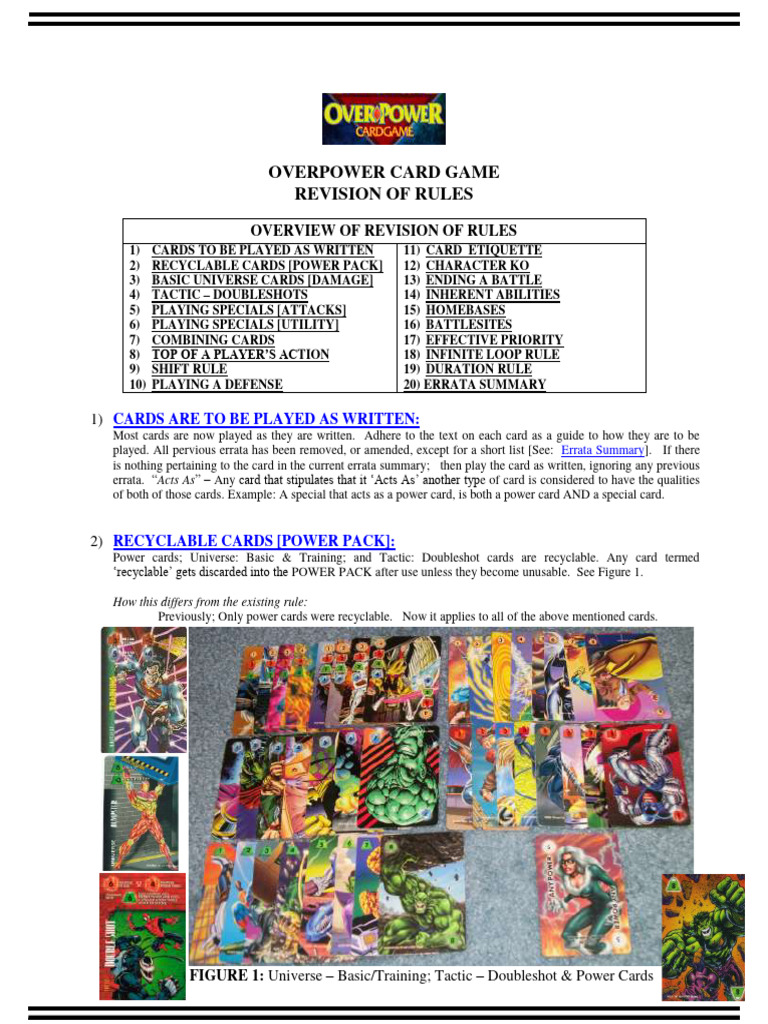 Overpower Card Game Rules | PDF