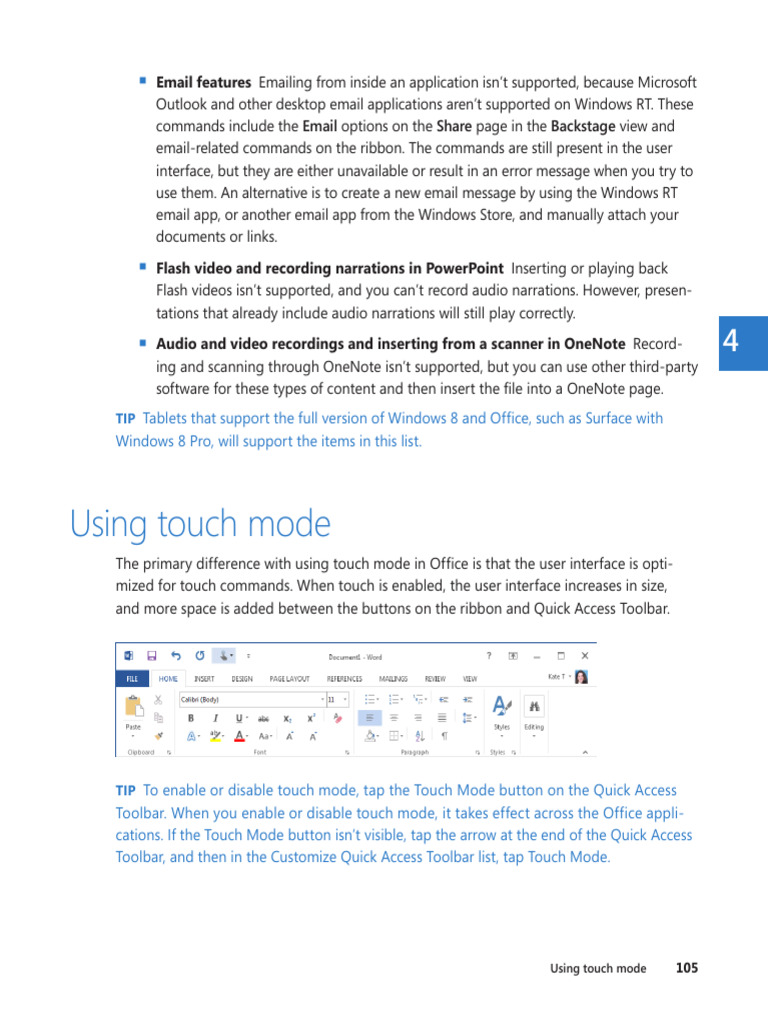 Using Touch Mode: Email Features Emailing From Inside An Application Isn't Supported, Because ...
