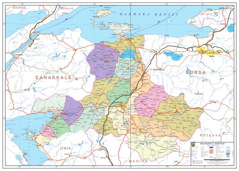 Balikesir Mulk Idare Il Haritasi 1461 | PDF