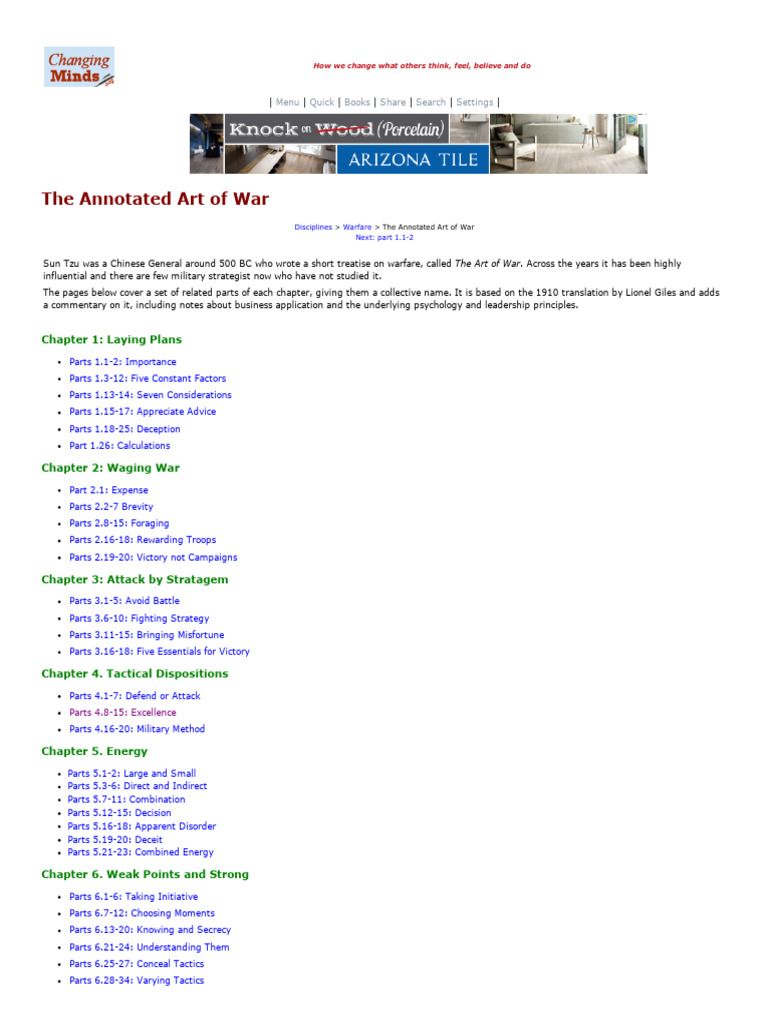 The Annotated Art of War | PDF | The Art Of War