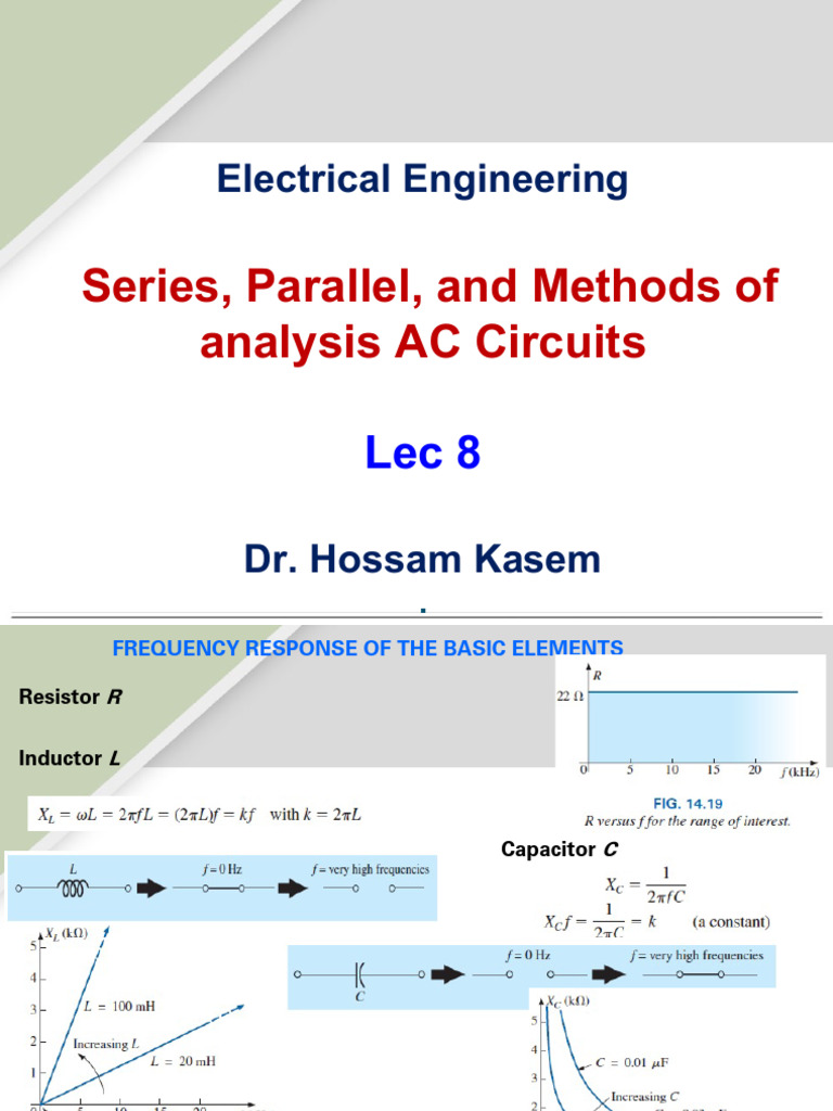 Lec 8 Series - Parallel - Method of AC Circuits | PDF | Electrical Network | Inductor