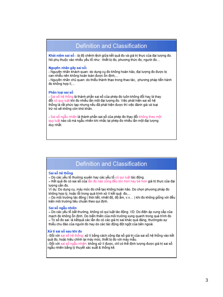 Definition and Classification: Khái niệm sai số - Nguyên nhân gây sai ...