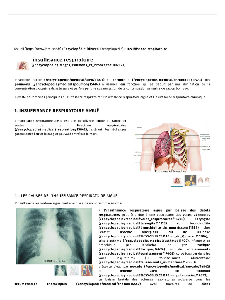 Insuffisance respiratoire aiguë et causes | PDF | Sciences et mathématiques