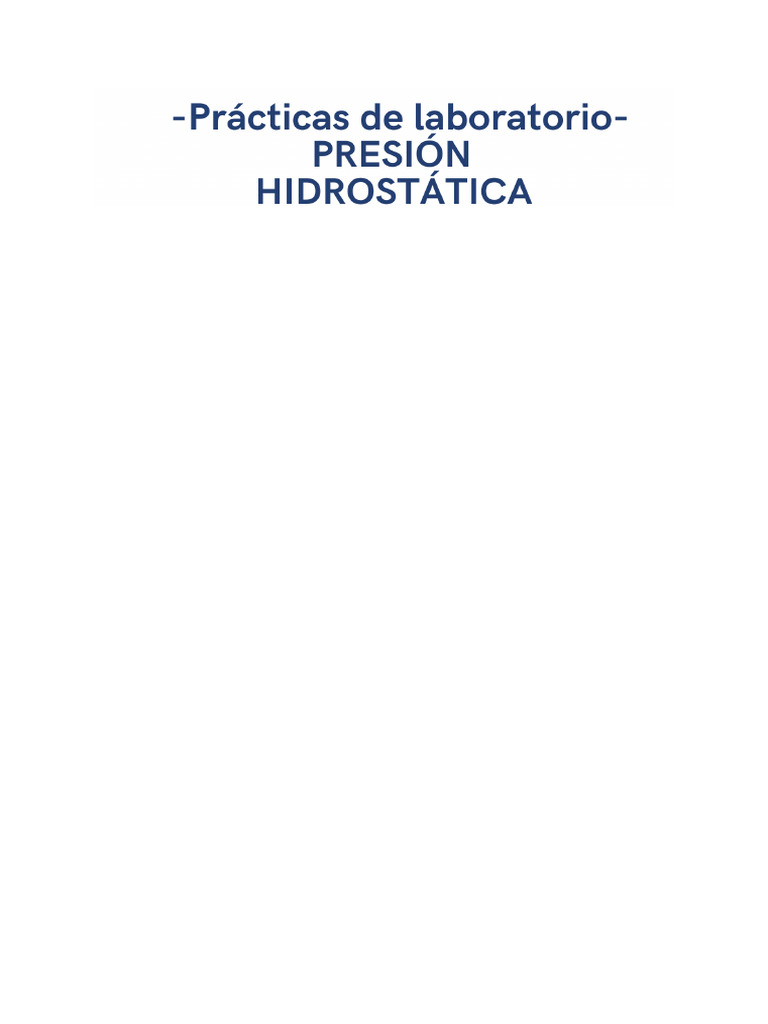 Presión Hidrostática | PDF | Tecnología