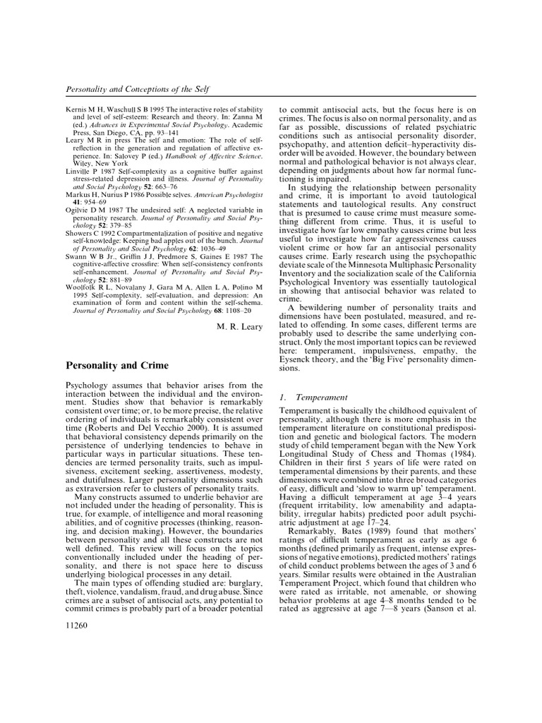 Personality and Crime | PDF | Psychopathy | Empathy