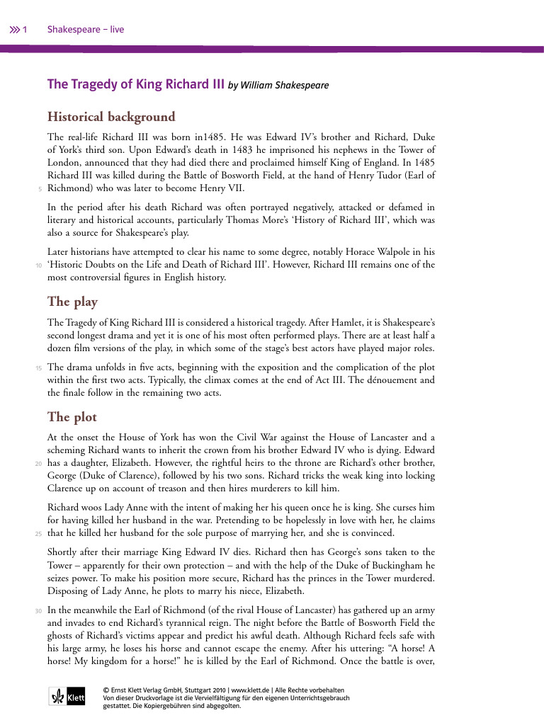 Historical Background: The Tragedy of King Richard III | PDF | House Of ...