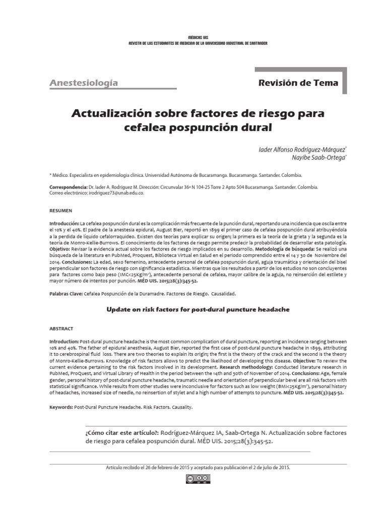 Actualización Sobre Factores de Riesgo para CPPD | PDF