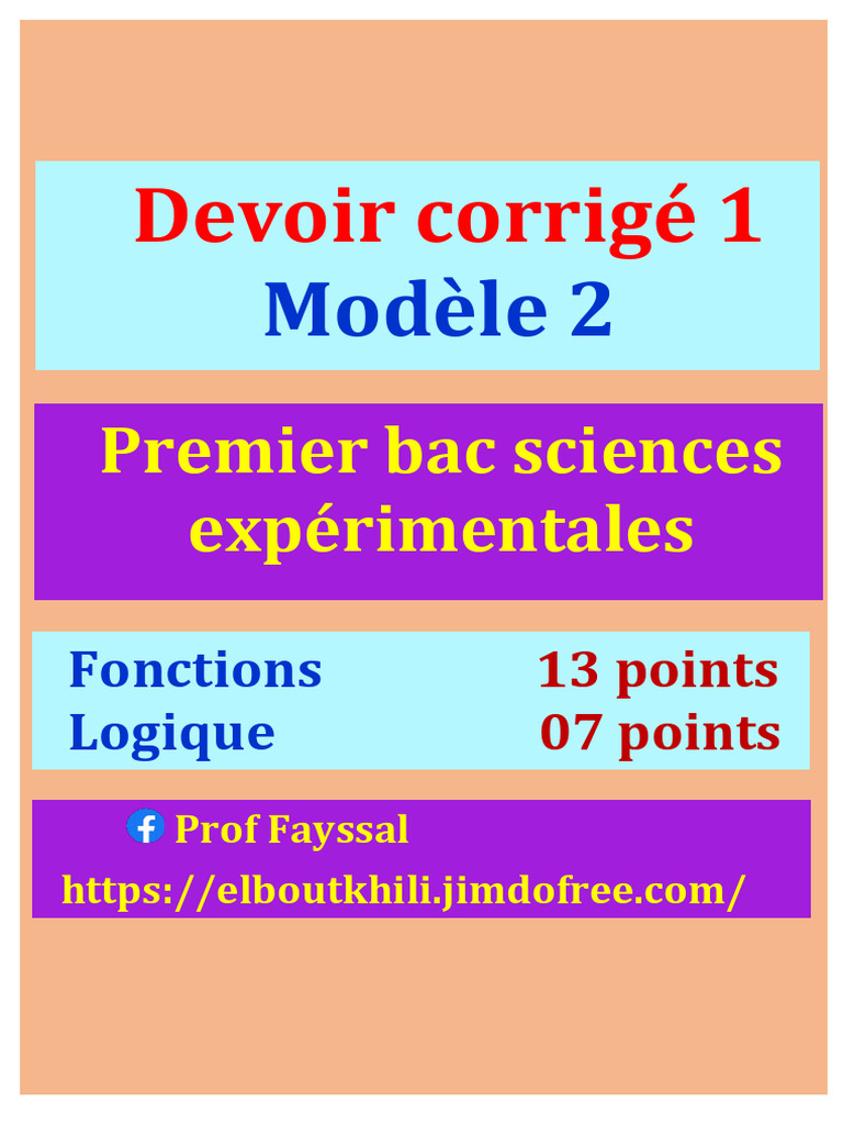 Devoir 1-1bac-SX - Modèle 2 | PDF