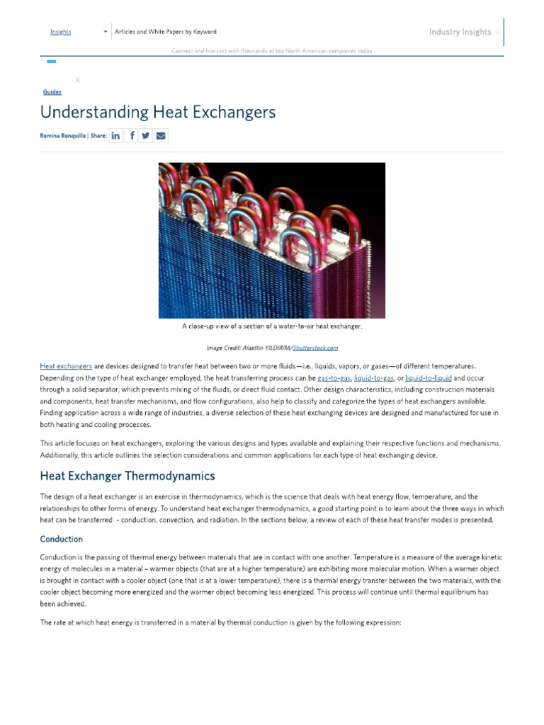 Understanding Heat Exchangers - Types, Designs, Applications and ...
