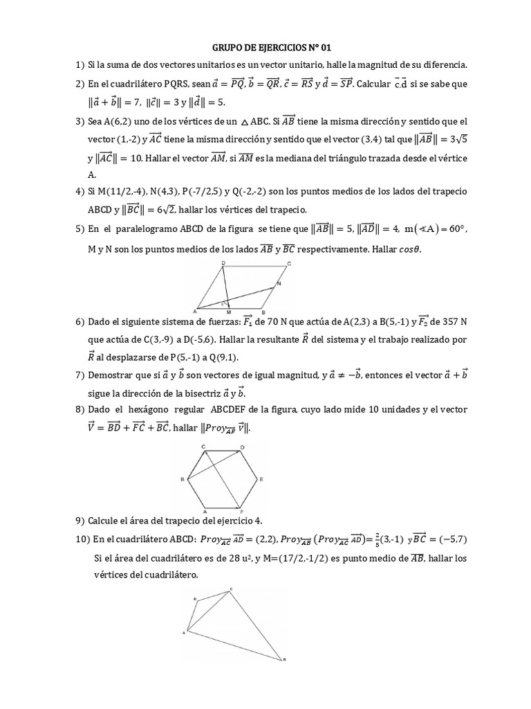 Ejercicios 01 Geometria Analitica | PDF | Euclides | Geometría Elemental