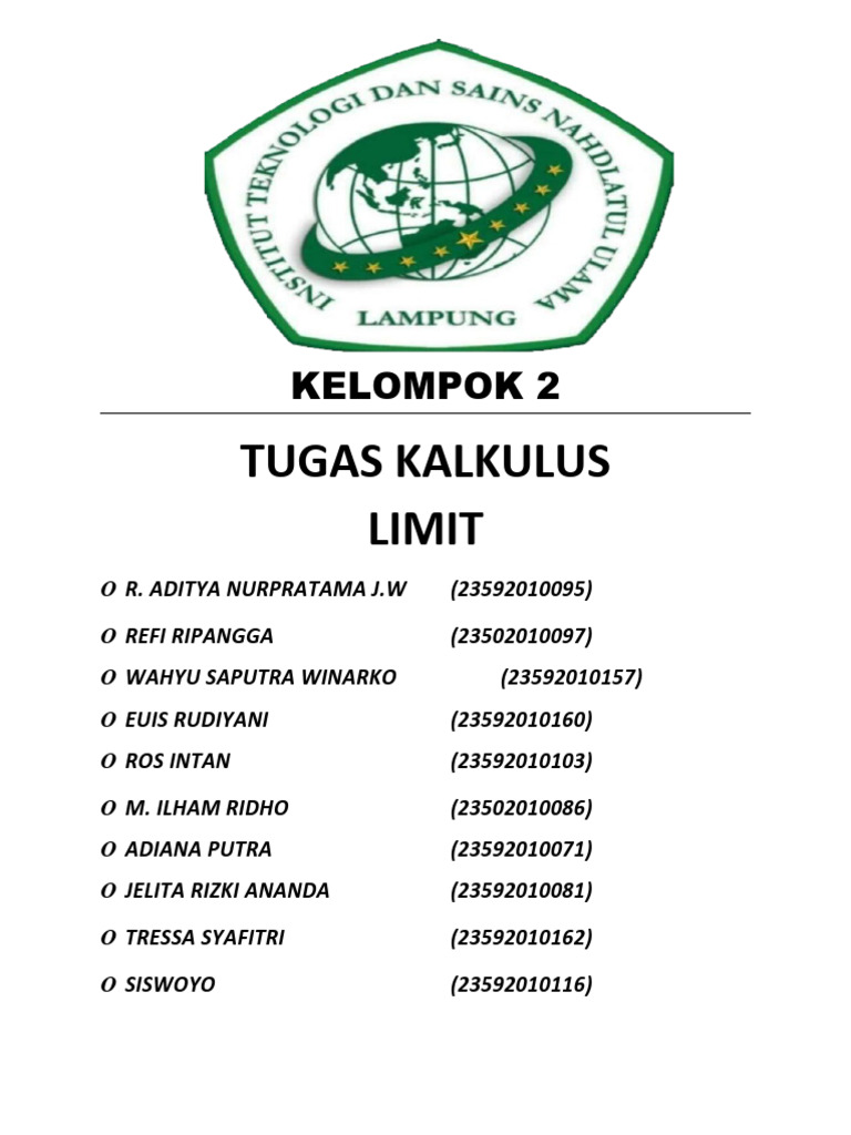 Tugas Kalkulus Limit | PDF