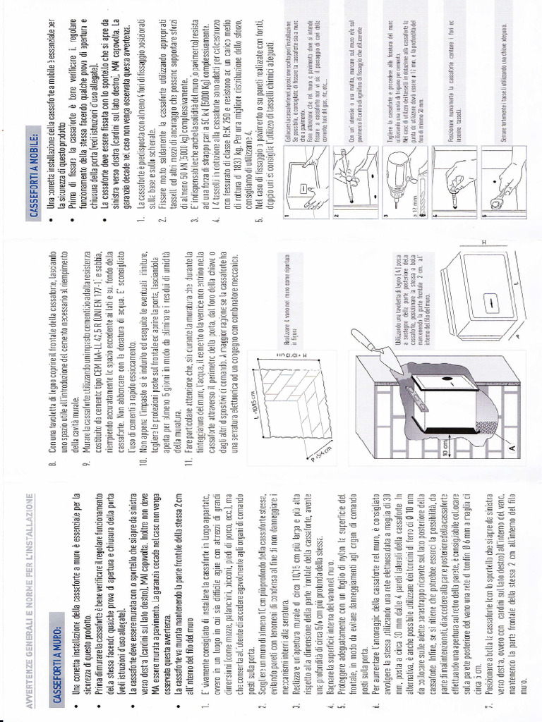 Istruzioni Cassaforte | PDF