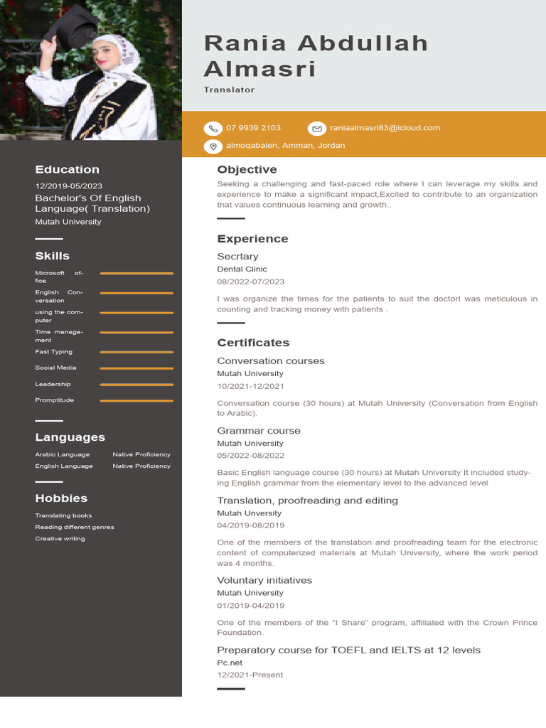 CV - Translator Rania | PDF