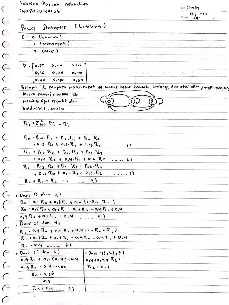 Latihan Rantai Markov Stokastik | PDF