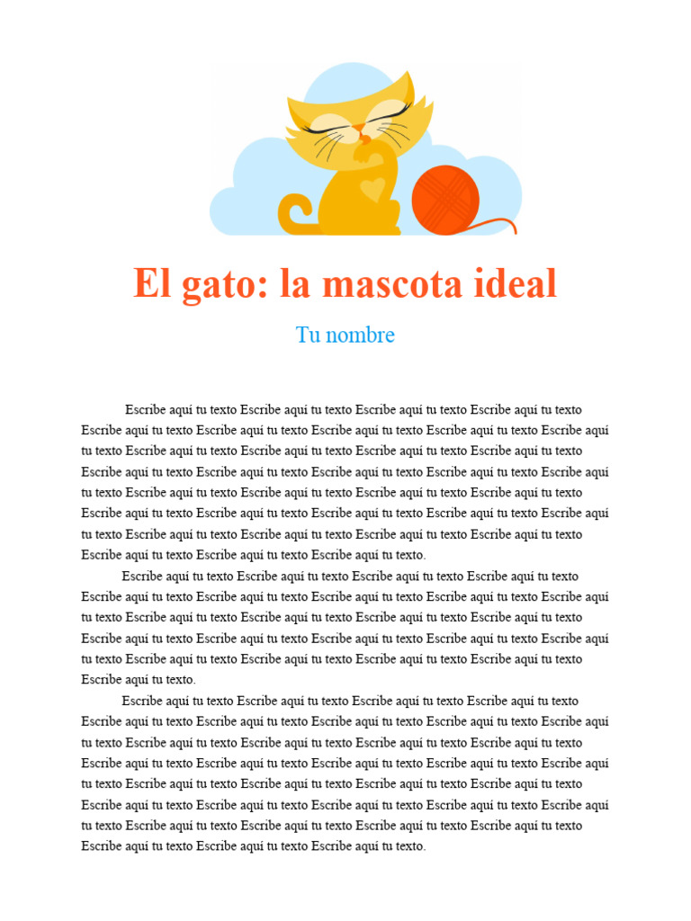El Gato: La Mascota Ideal: Tu Nombre | PDF