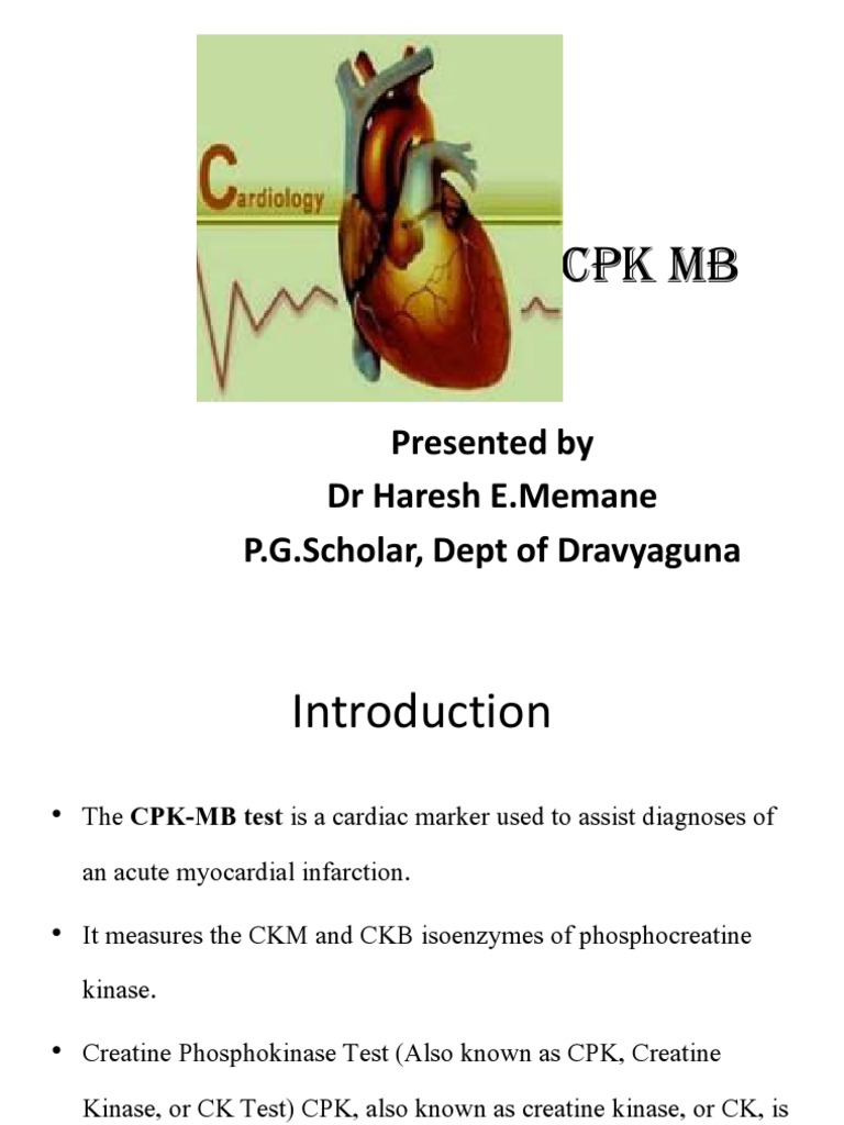 CPK-MB Test | Download Free PDF | Health Sciences | Clinical Medicine