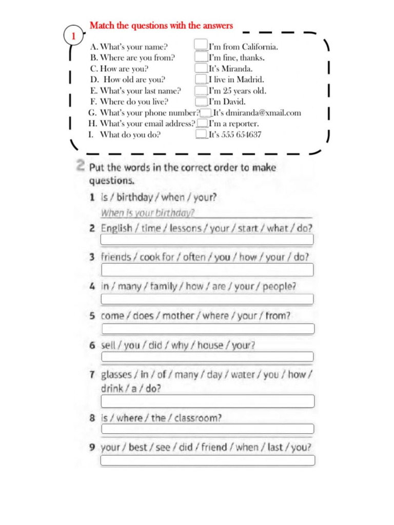 WH Questions Activities English 101 | PDF