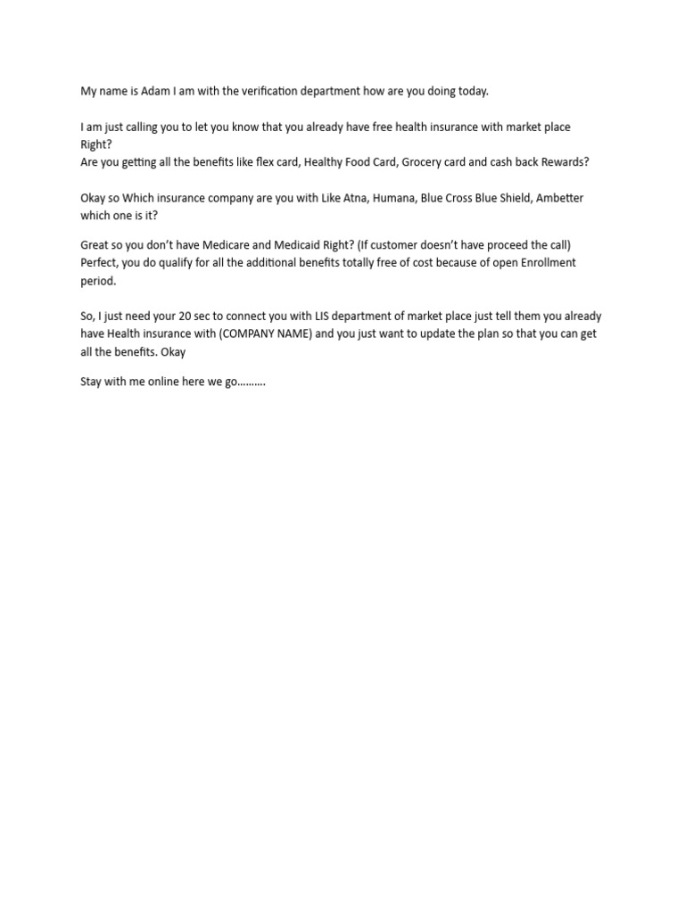 Short ACA Script | PDF