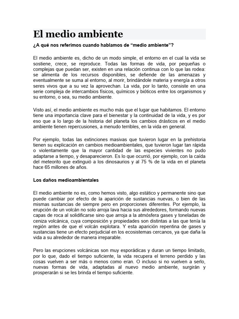 Impacto Humano en el Medio Ambiente | PDF | Entorno natural | Vida