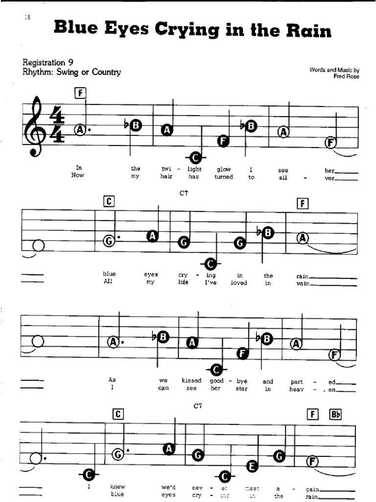 Willie Nelson Blue Eyes Crying In The Rain Pdf