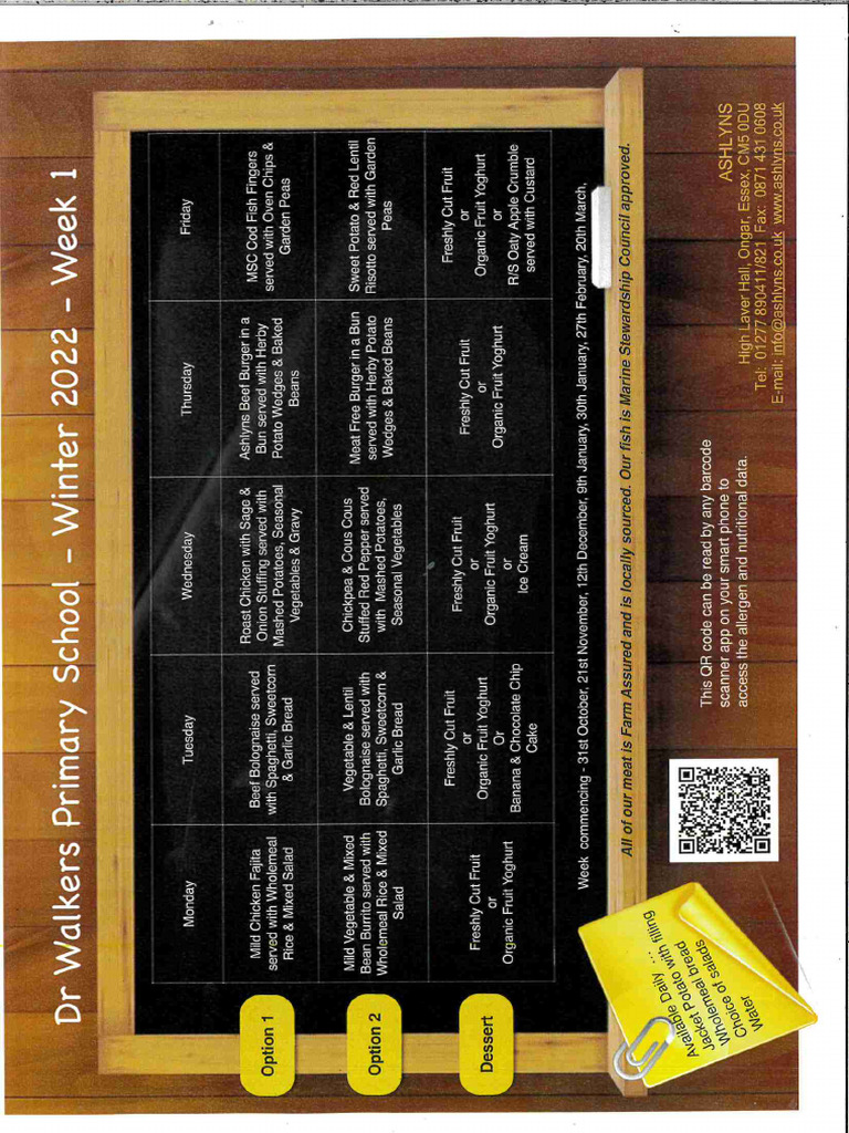 New Menu Week 1 | PDF