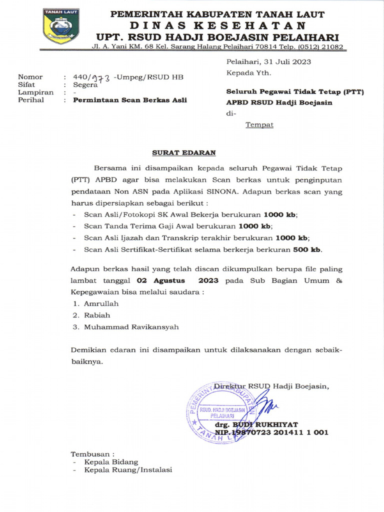 Edaran Scan Berkas | PDF