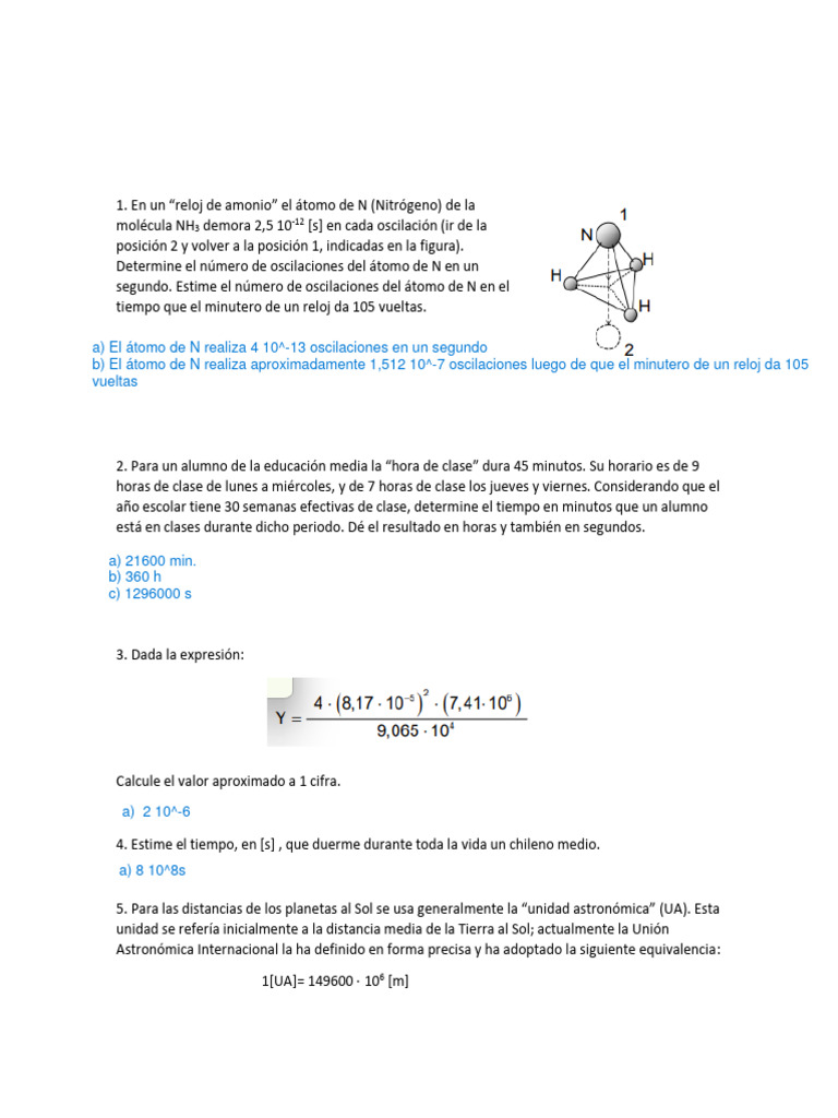 Ejercicios Mediciones | PDF | Unidad Astronómica | Planetas