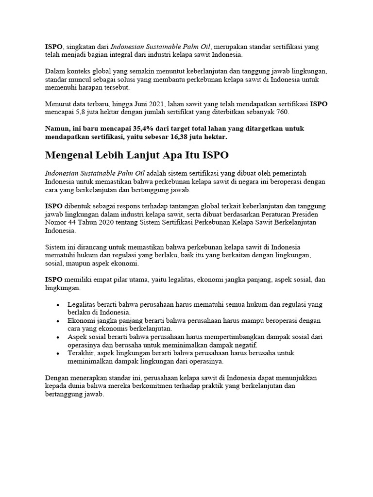 Pengenalan ISPO | PDF