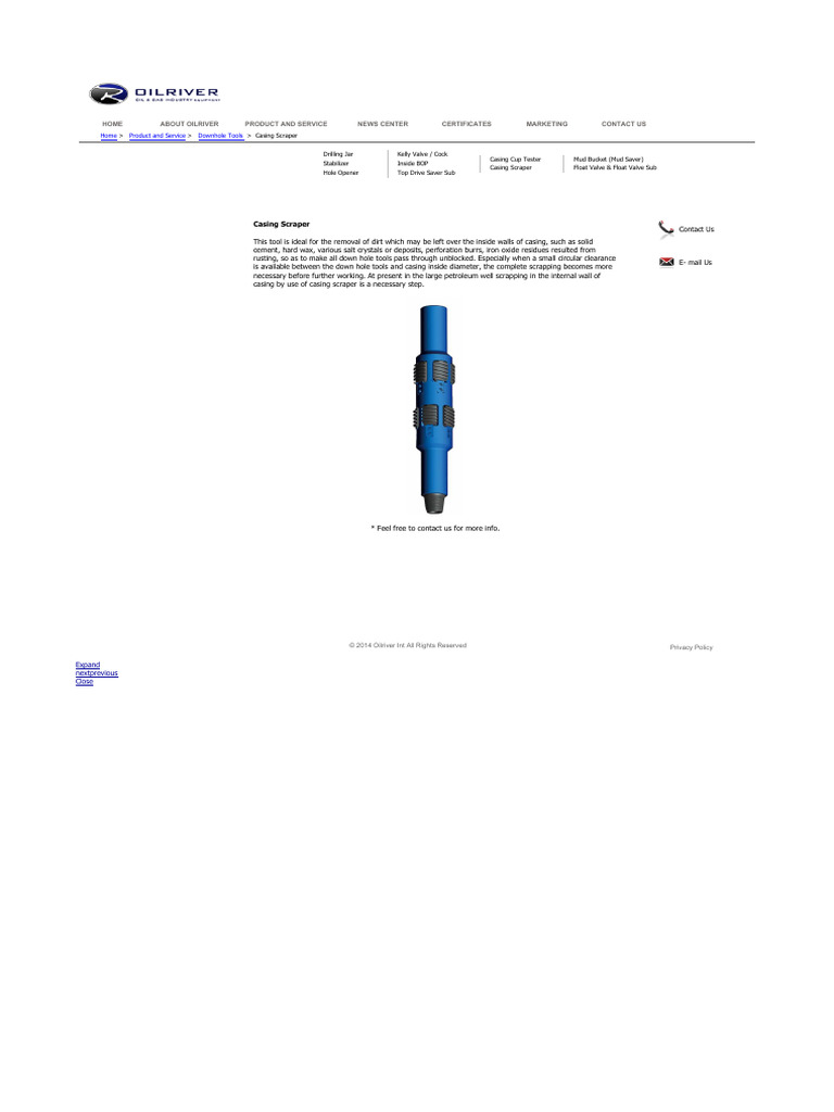 Casing Scraper - Information | PDF | Casing (Borehole) | Chemical ...