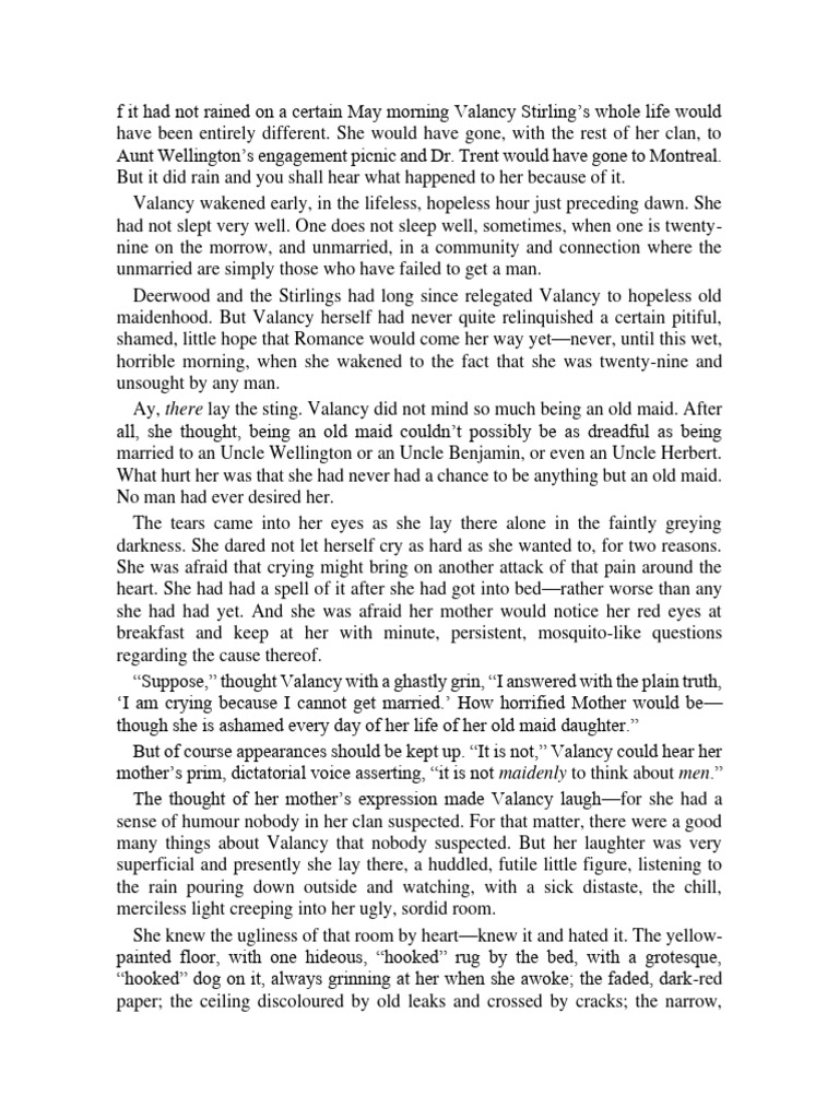 Valancy Stirling's Rainy Revelation | PDF | Mystery, Thriller & Crime ...