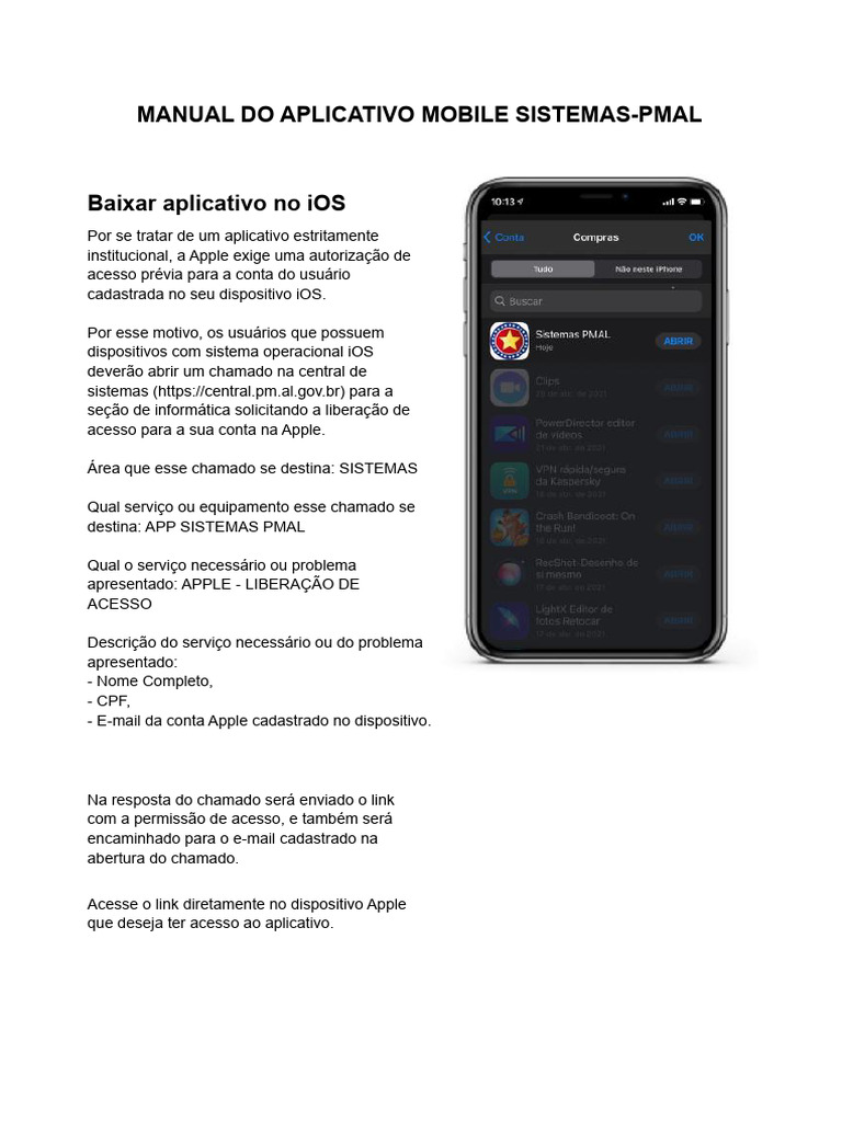 PMAL - Manual - App - Sistemas - PMAL | PDF | iOS | Android (sistema ...