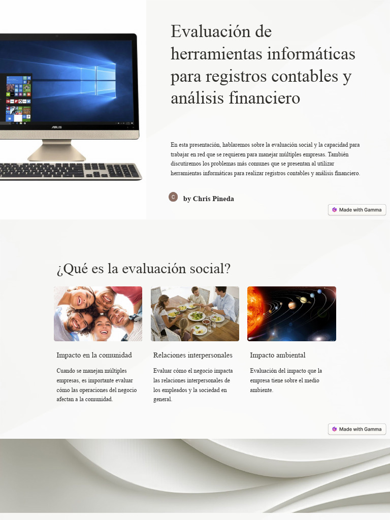 Evaluacion de Herramientas Informaticas para Registros Contables y Analisis Financiero | PDF ...