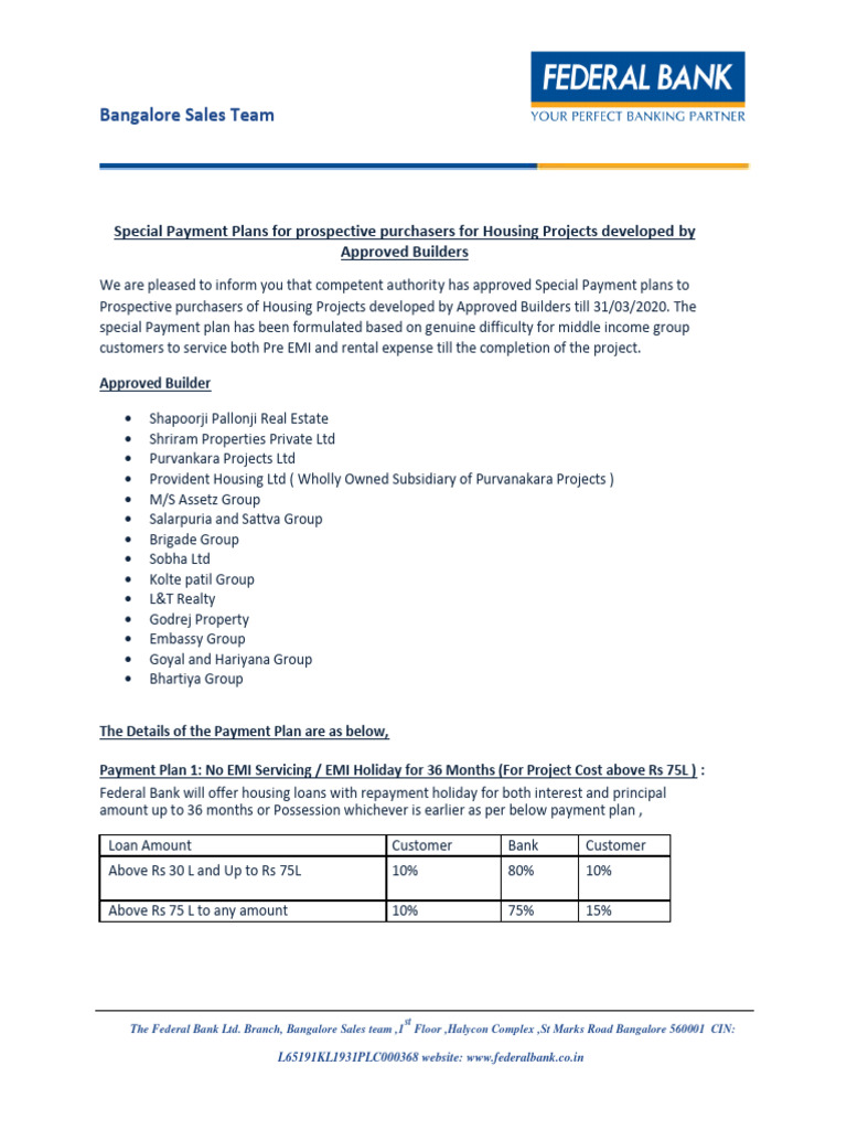 Special Payment Plans | PDF