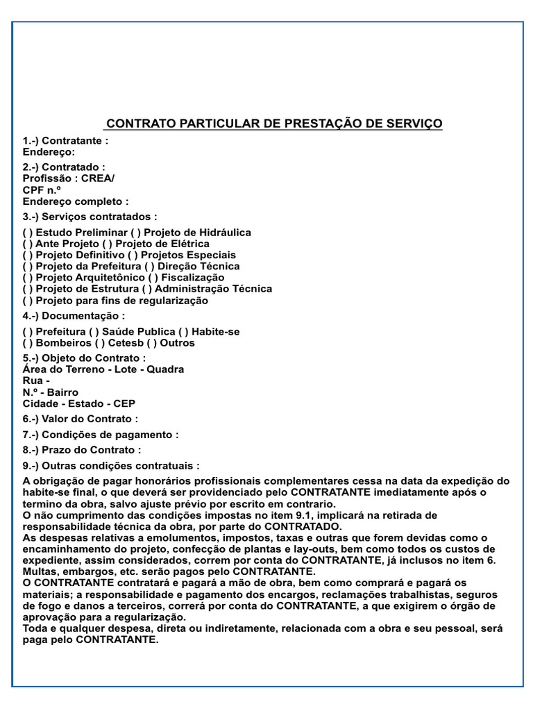 Modelo de Contrato | PDF