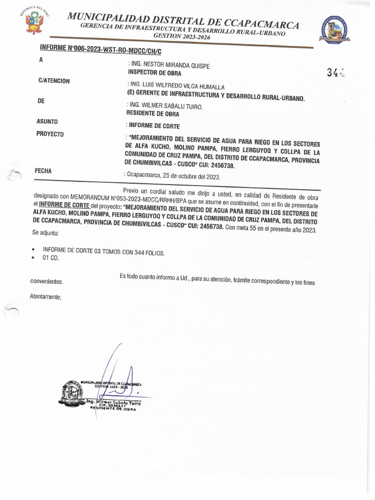 Scaneado Informe de Corte - Oct - 2023 | PDF